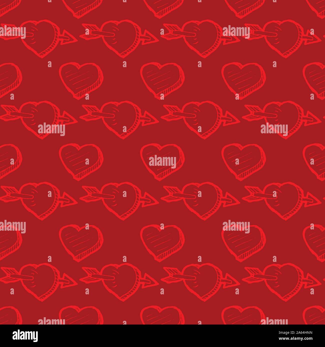 Valentines Day red seamless pattern with hearts Stock Vector Image ...