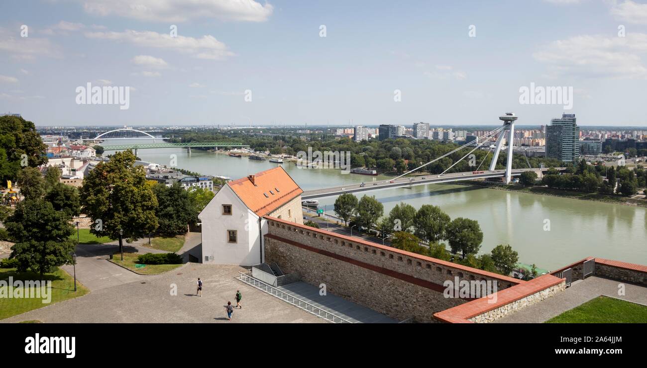 Danube with SNP Bridge, Bridge of the Slovak National Uprising, Old ...