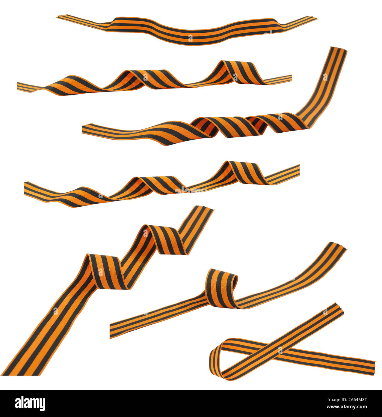 Set of black orange strip ribbon tape St. George - symbol of russian ...