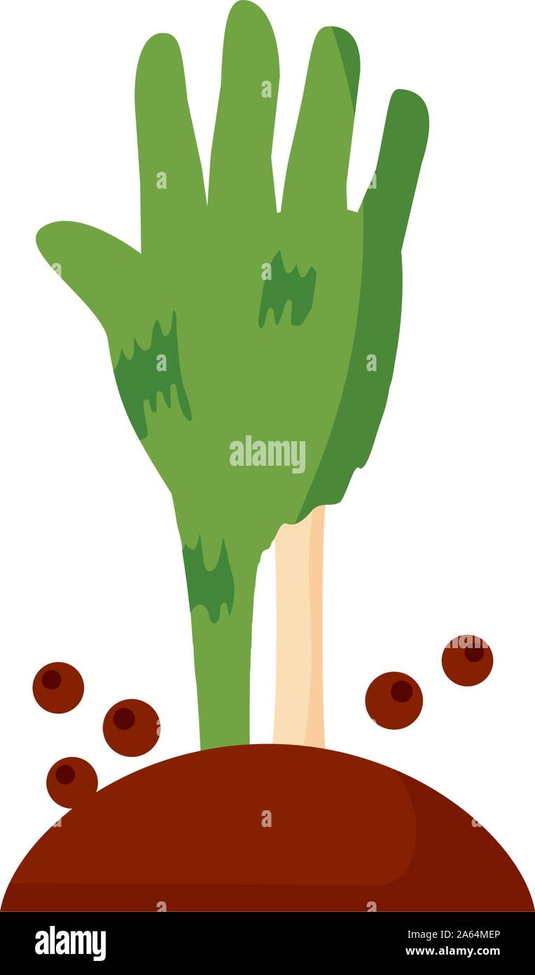 halloween zombie hand coming out of the ground Stock Vector Image & Art ...