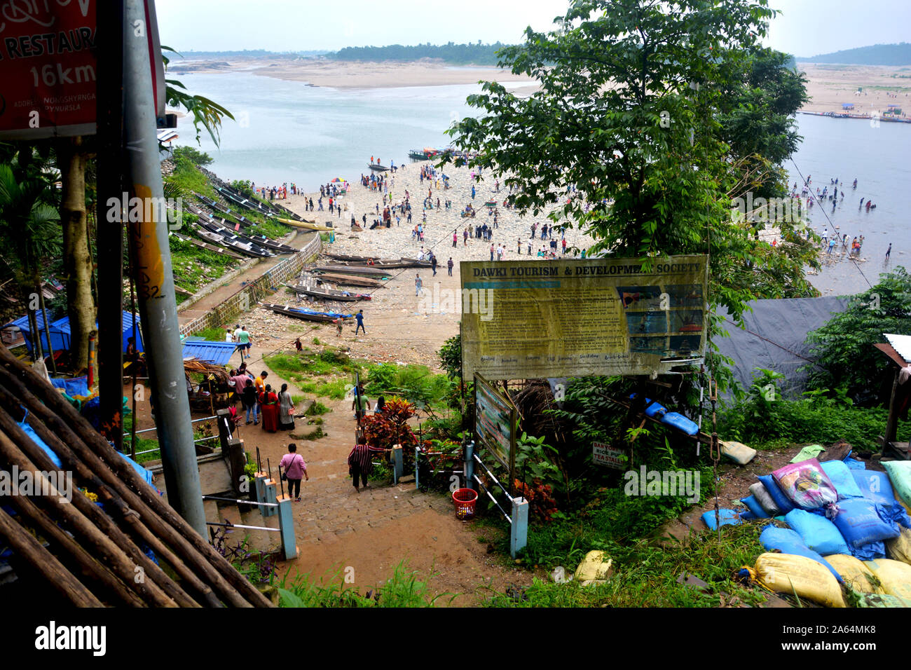 A view of the Dawki Tourism spot from the road head the border of India ...