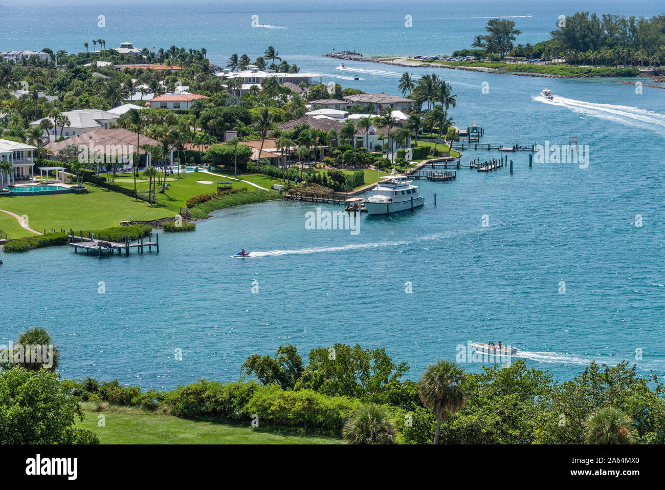 View of Jupiter Inlet and the Intracoastal Waterway from atop the ...