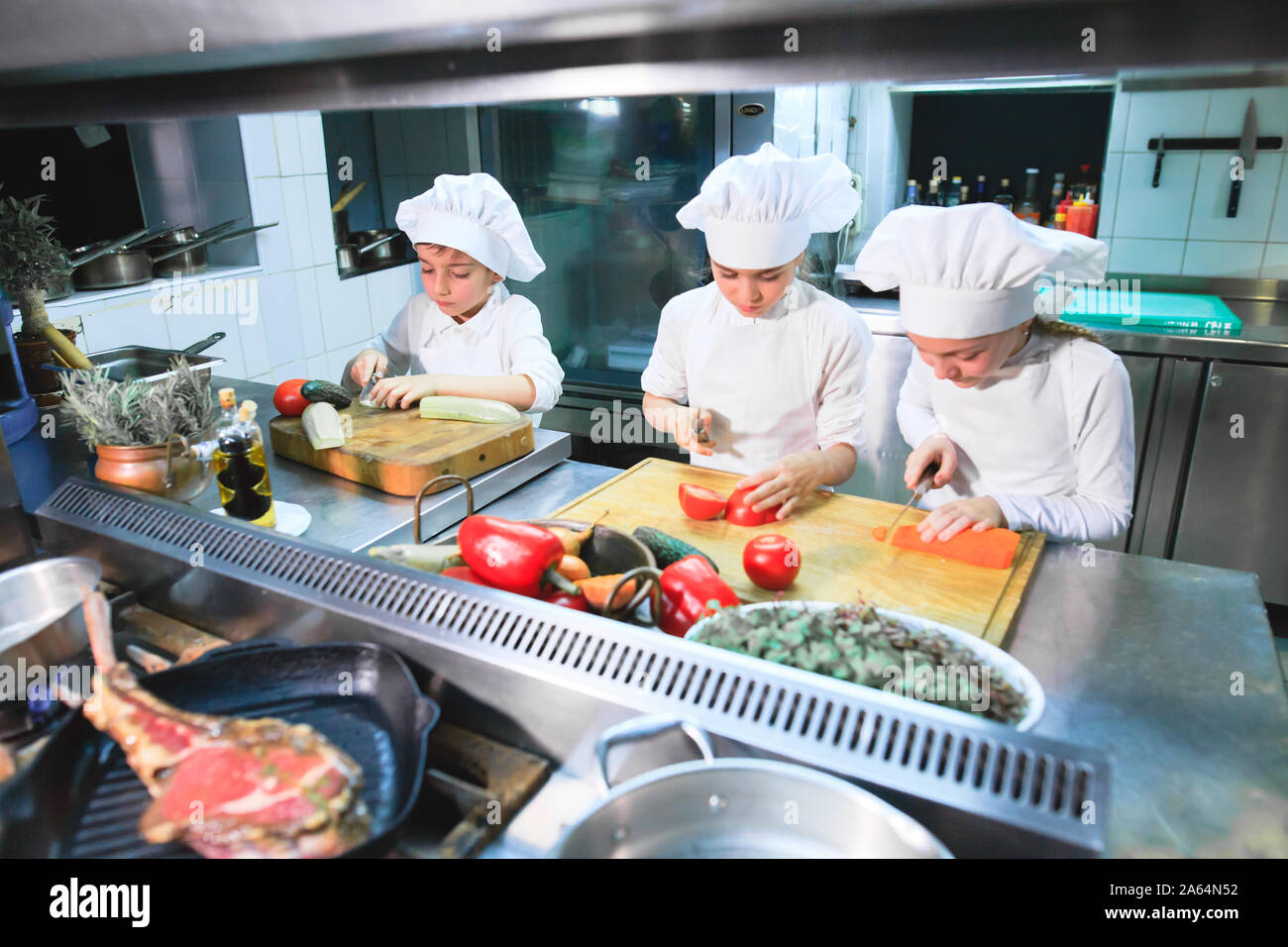 children cooking lunch in a restaurant kitchen Stock Photo - Alamy