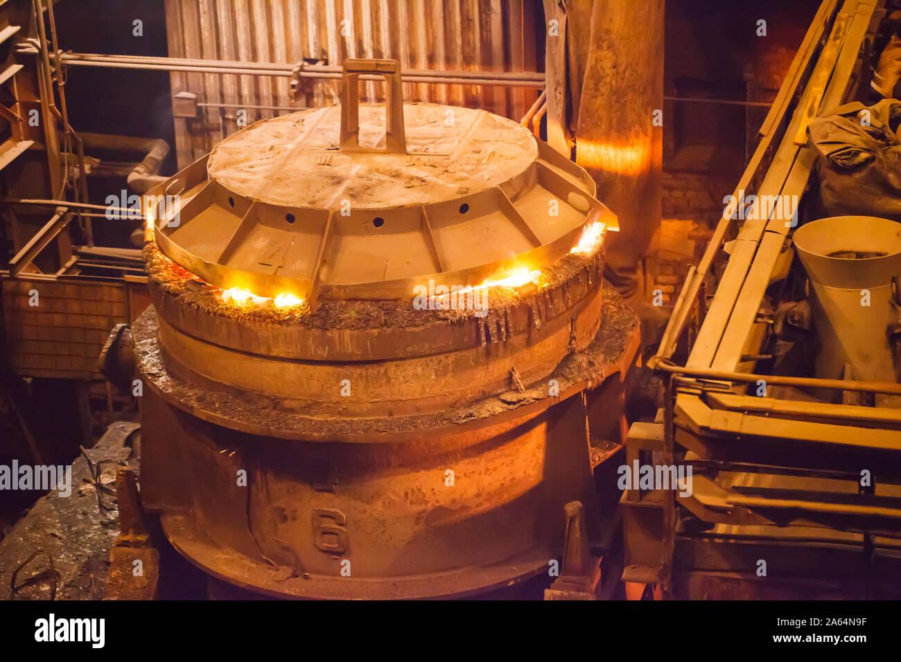Steel smelting electric arc furnace hi-res stock photography and images ...