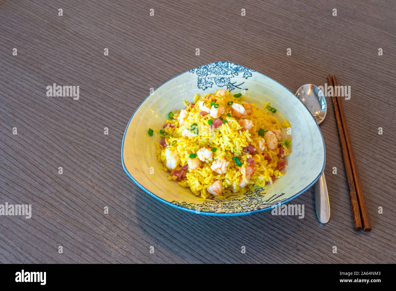 Asia Chinese China food cuisine. Authentic Yangzhou fried rice with egg ...