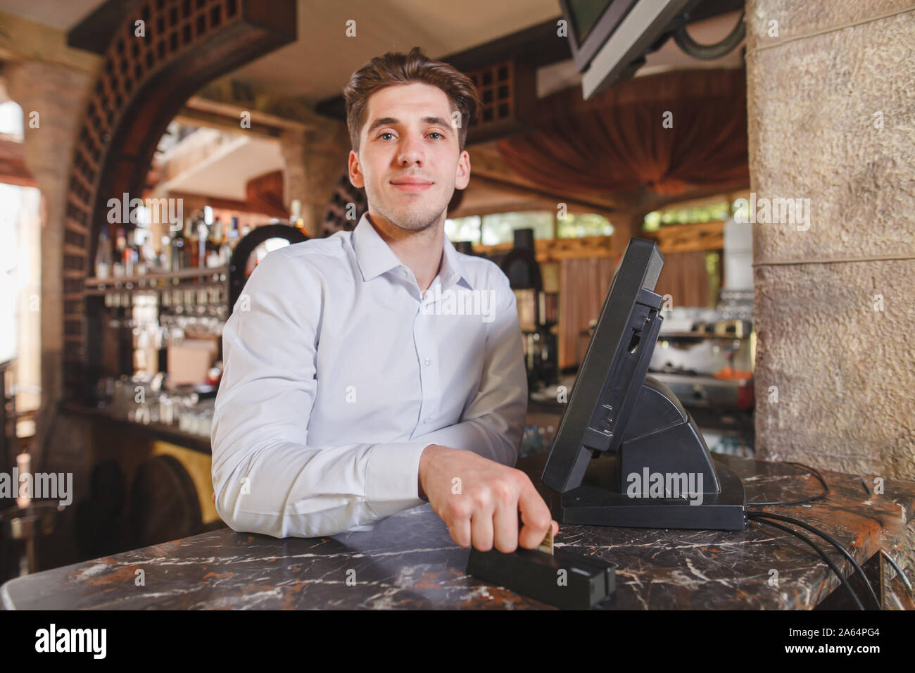 Hand Swiping Credit Card In Store Stock Photo - Alamy