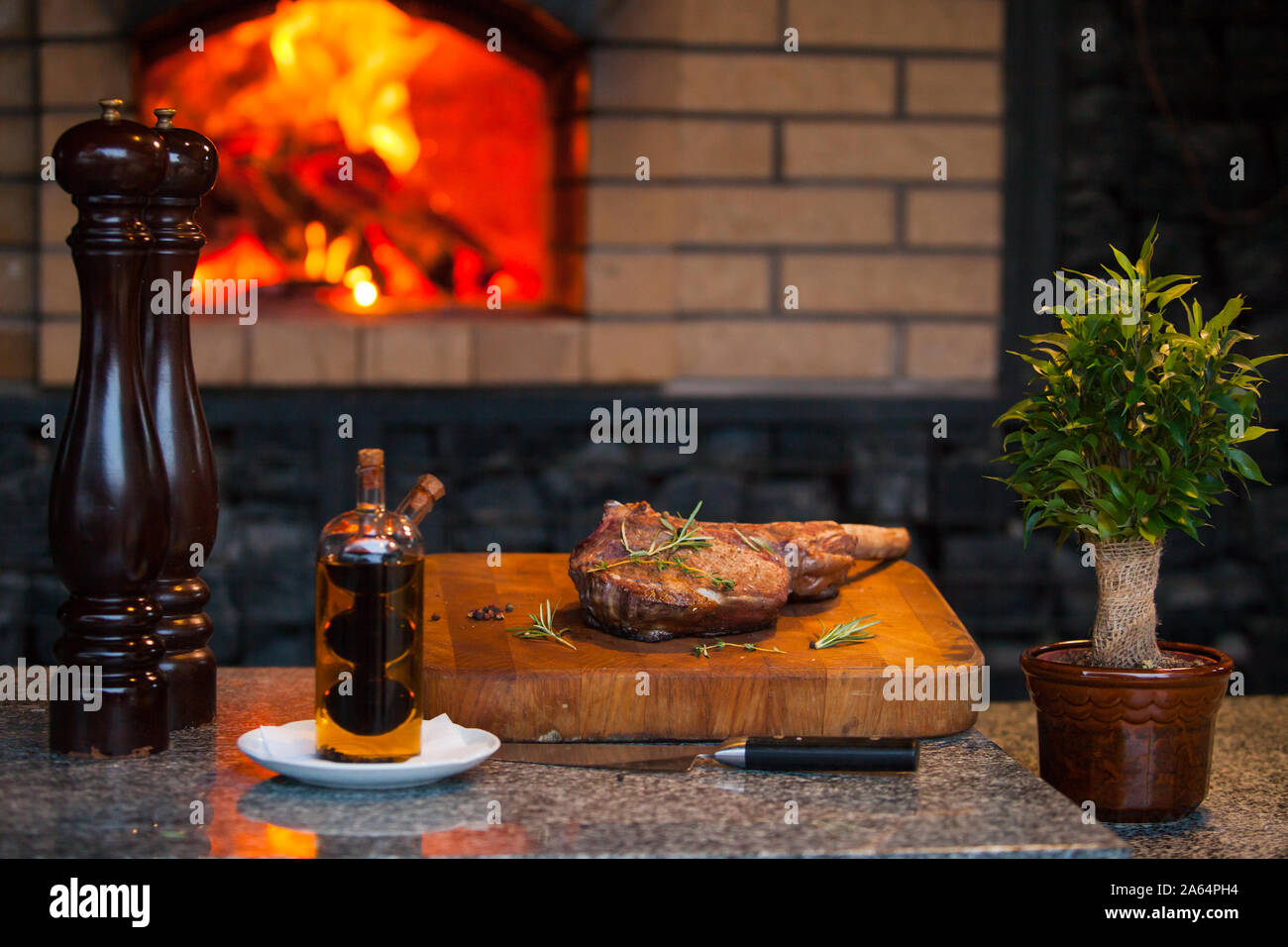 beef steak in meat restaurant Stock Photo - Alamy