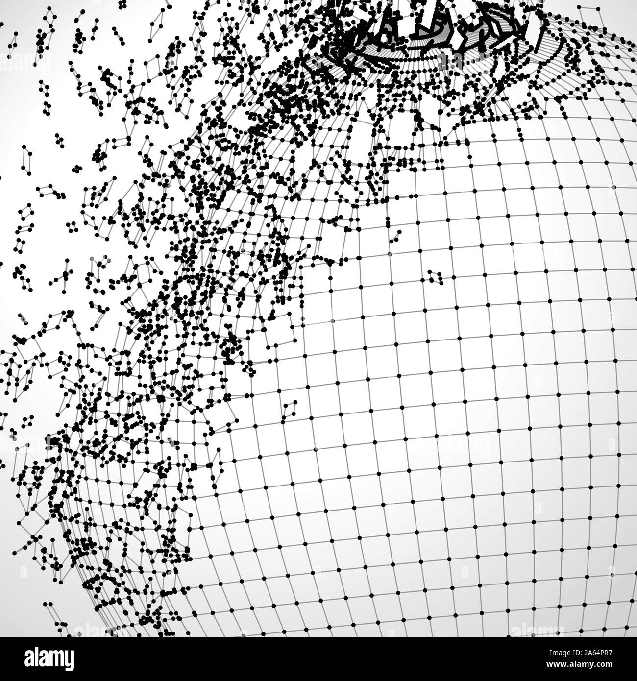 Exploded grid ball made of connected dots Stock Vector Image & Art - Alamy