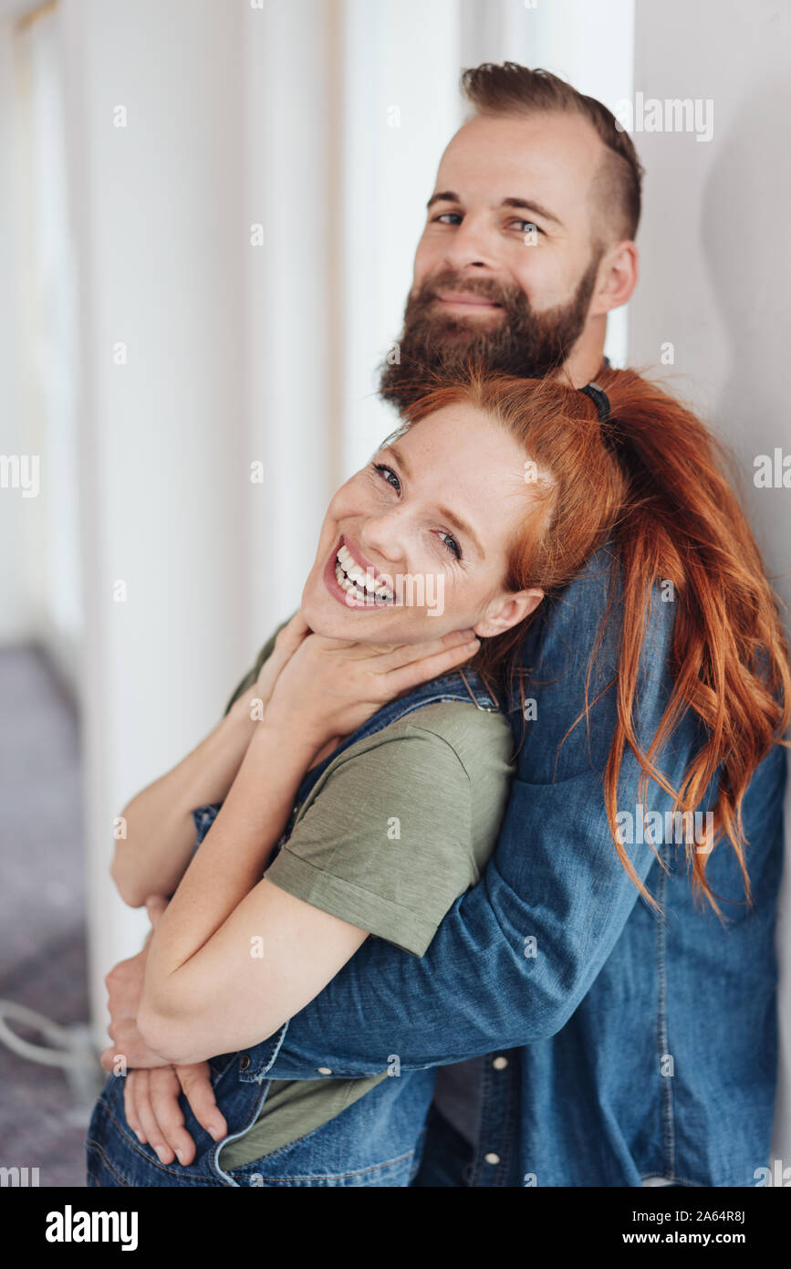 Woman lean against man hi-res stock photography and images - Alamy