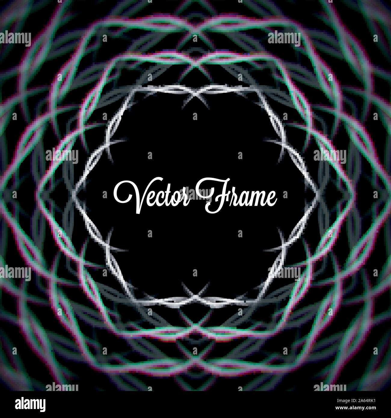 Mystic shiny hex frame with aberrations Stock Vector Image & Art - Alamy