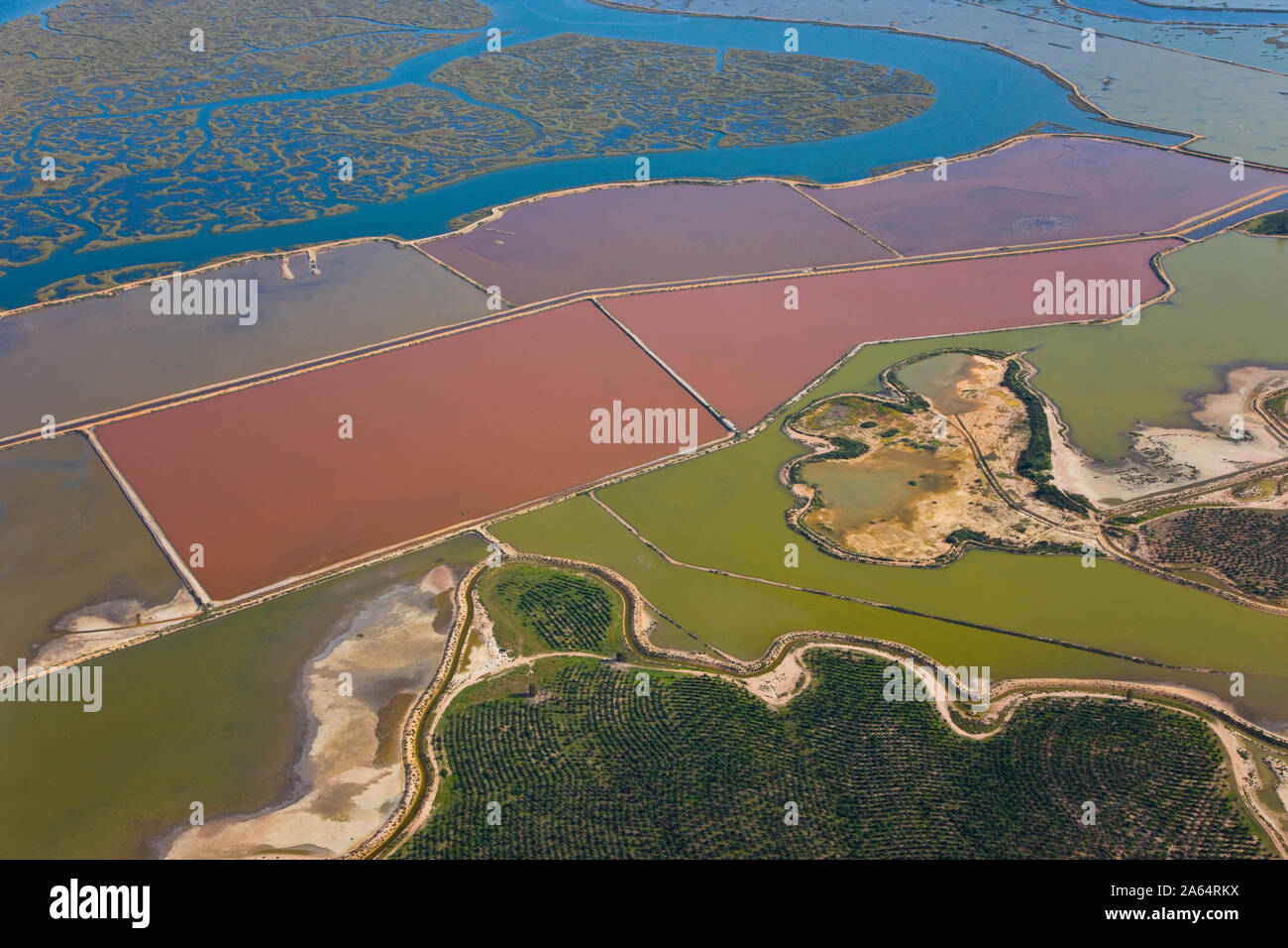 Salt evaporation pond, Odiel marshes Biosphere Reserve. Huelva province ...
