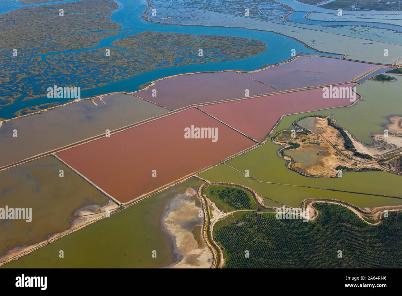 Salt evaporation pond, Odiel marshes Biosphere Reserve. Huelva province ...
