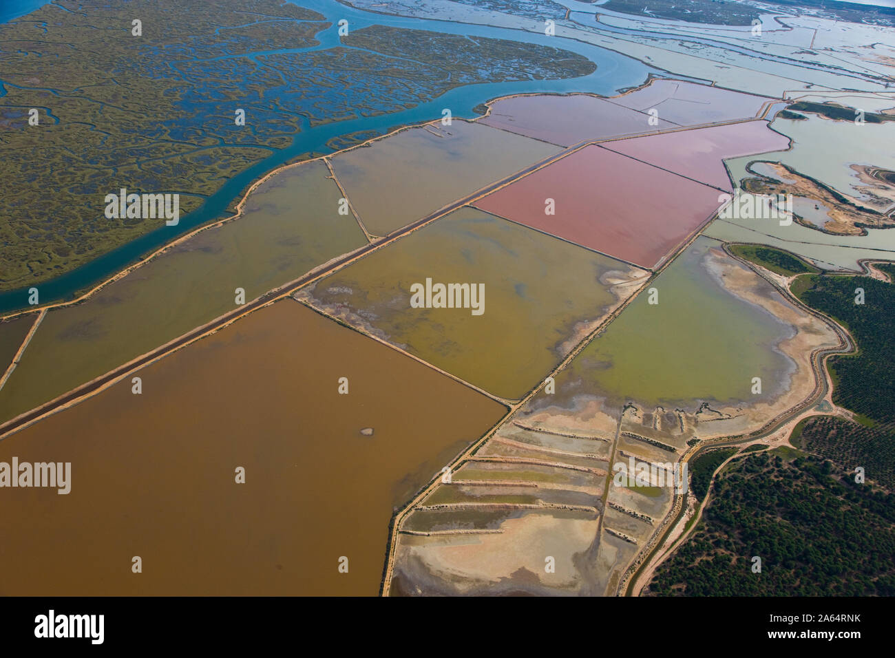 Salt evaporation pond, Odiel marshes Biosphere Reserve. Huelva province ...