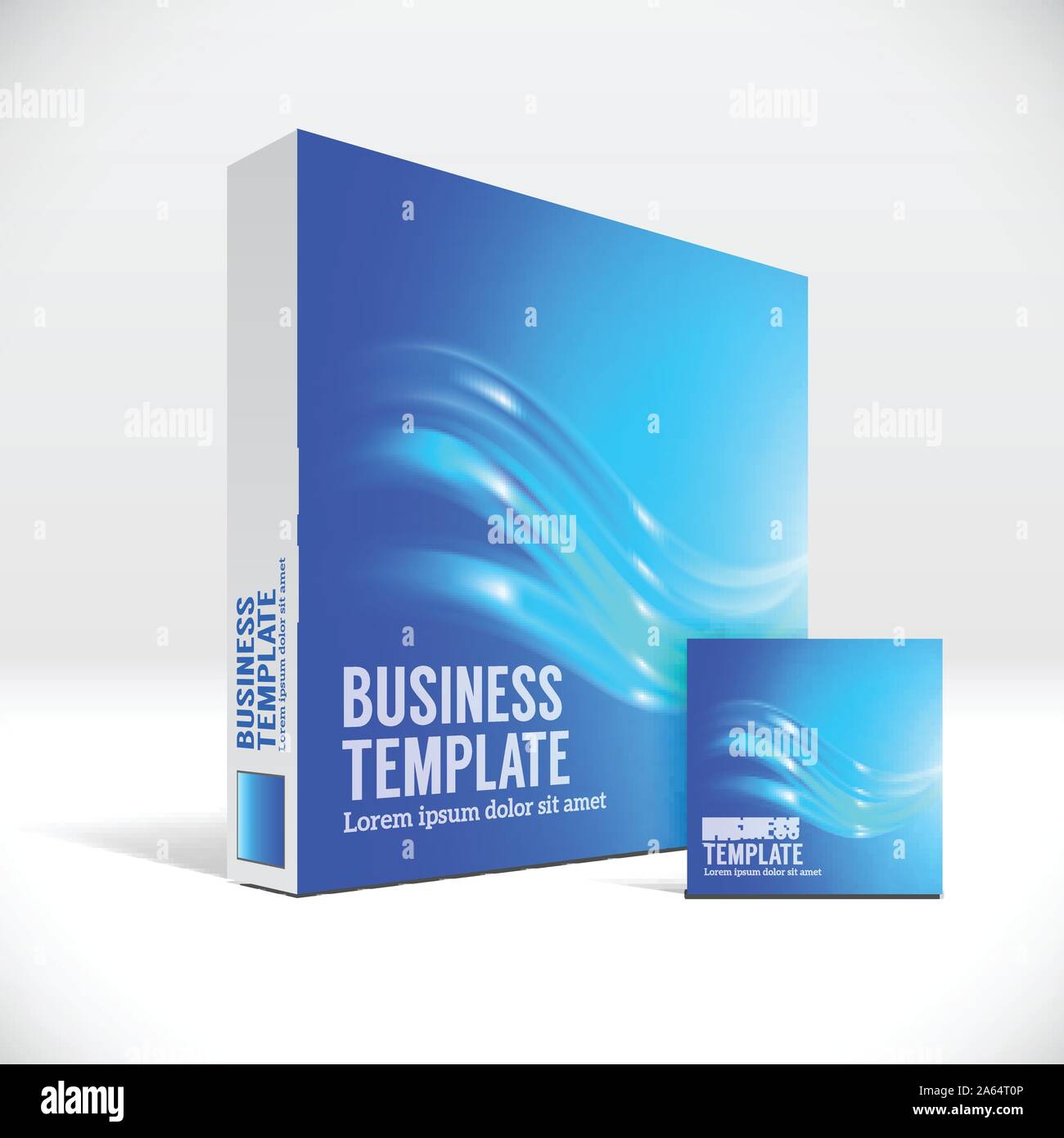 3D Identity box with abstract blue shiny lines cover Stock Vector Image ...