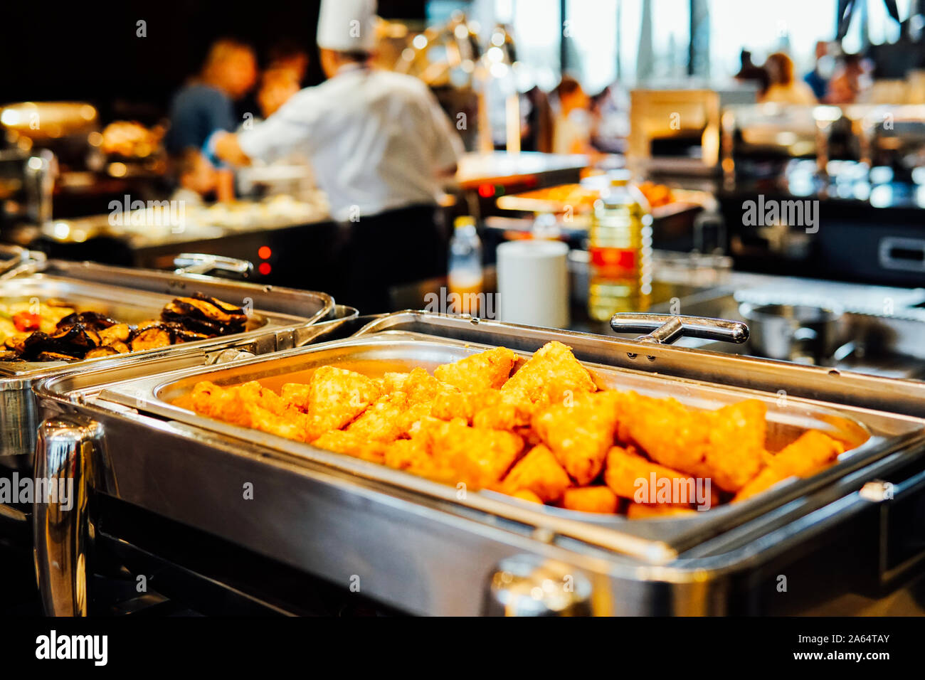 fried food oven cooked in the kitchen of the restaurant Stock Photo - Alamy