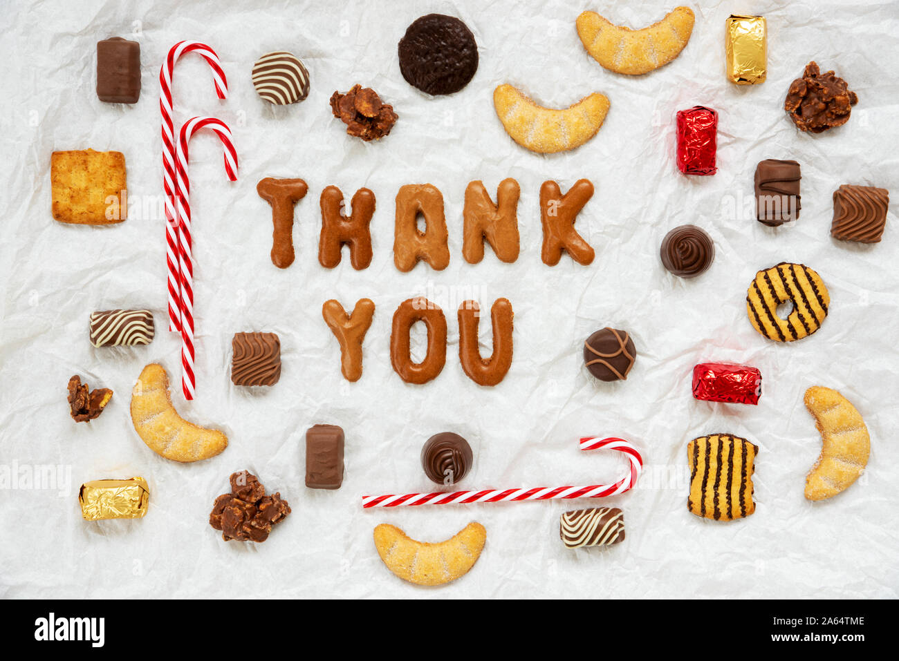 Gingerbread Letters, Candy Christmas Collection, Thank You Stock Photo ...