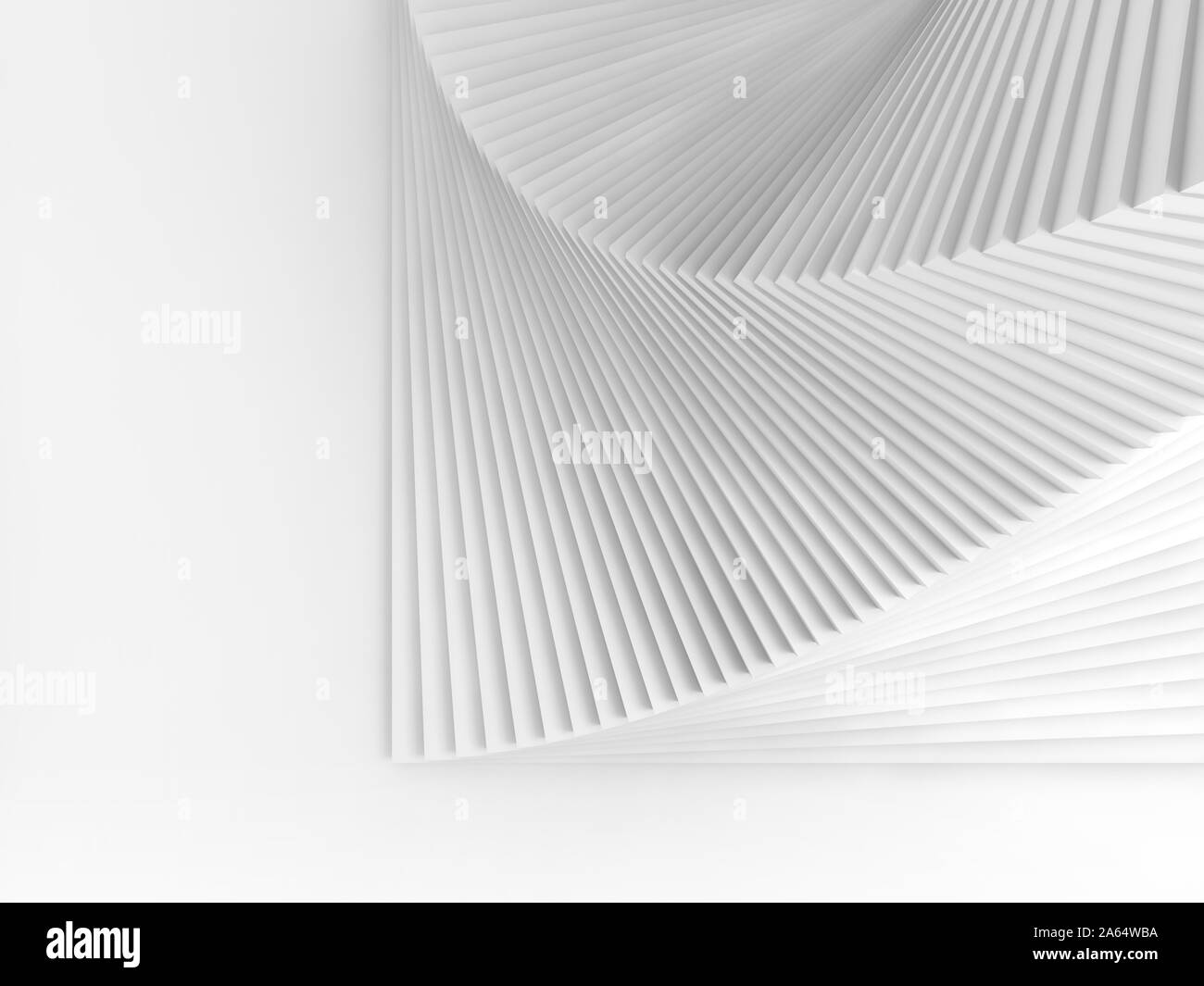 Abstract digital geometric background, parametric spiral white stairs ...