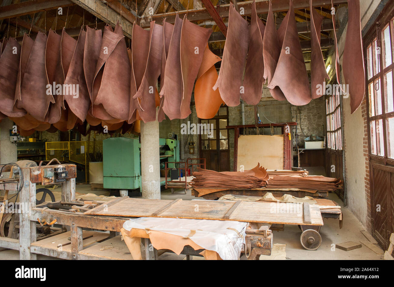 Bellac (central western France). Tannerie Gal, tannery specializing in ...