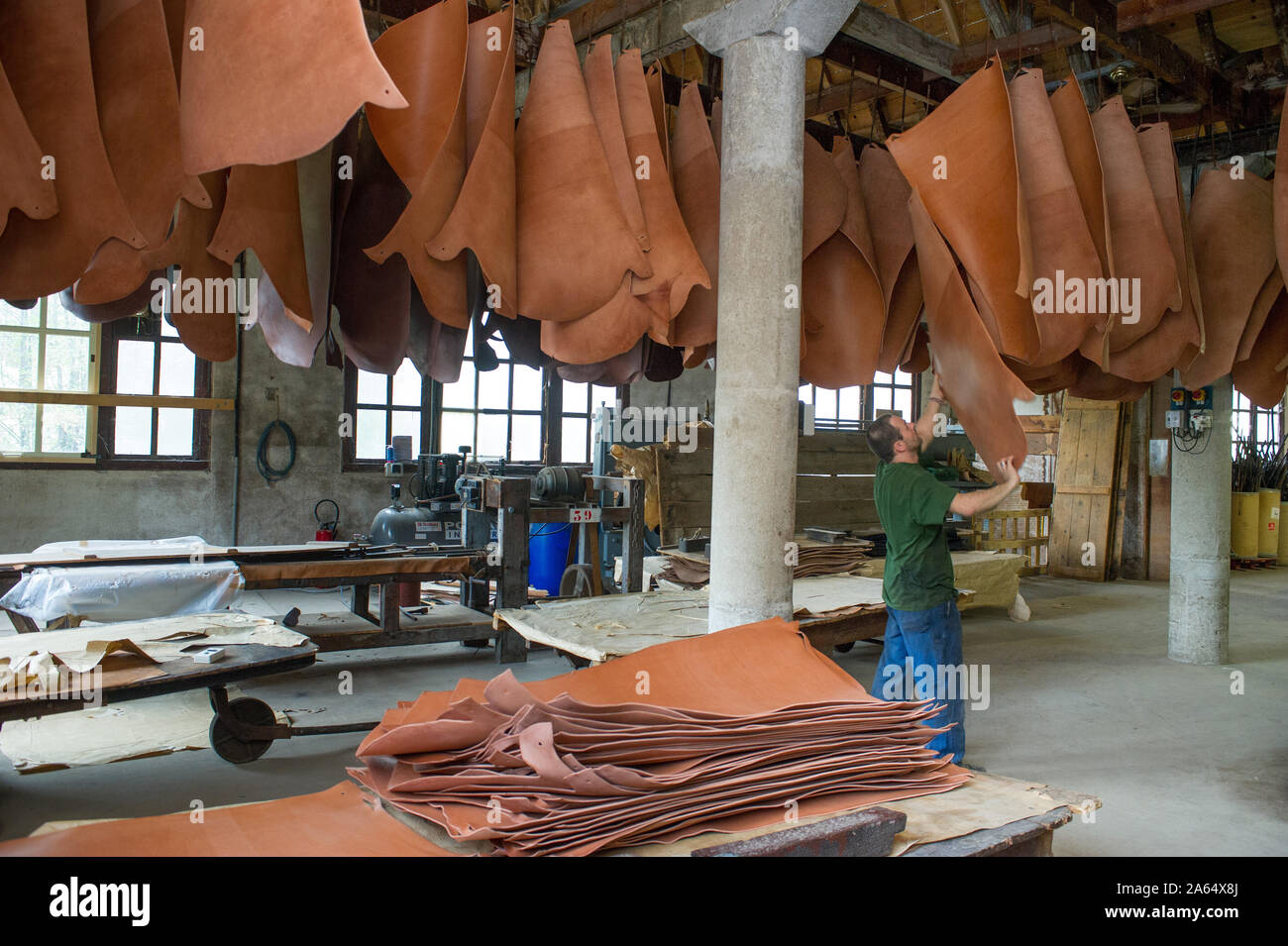 Bellac (central western France). Tannerie Gal, tannery specializing in ...