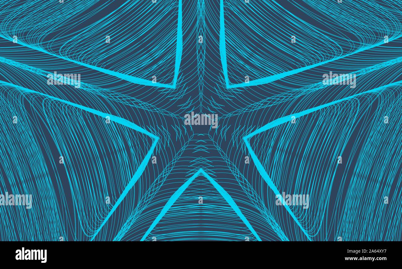 Abstract blue background with lines and stars. Vector illustration ...