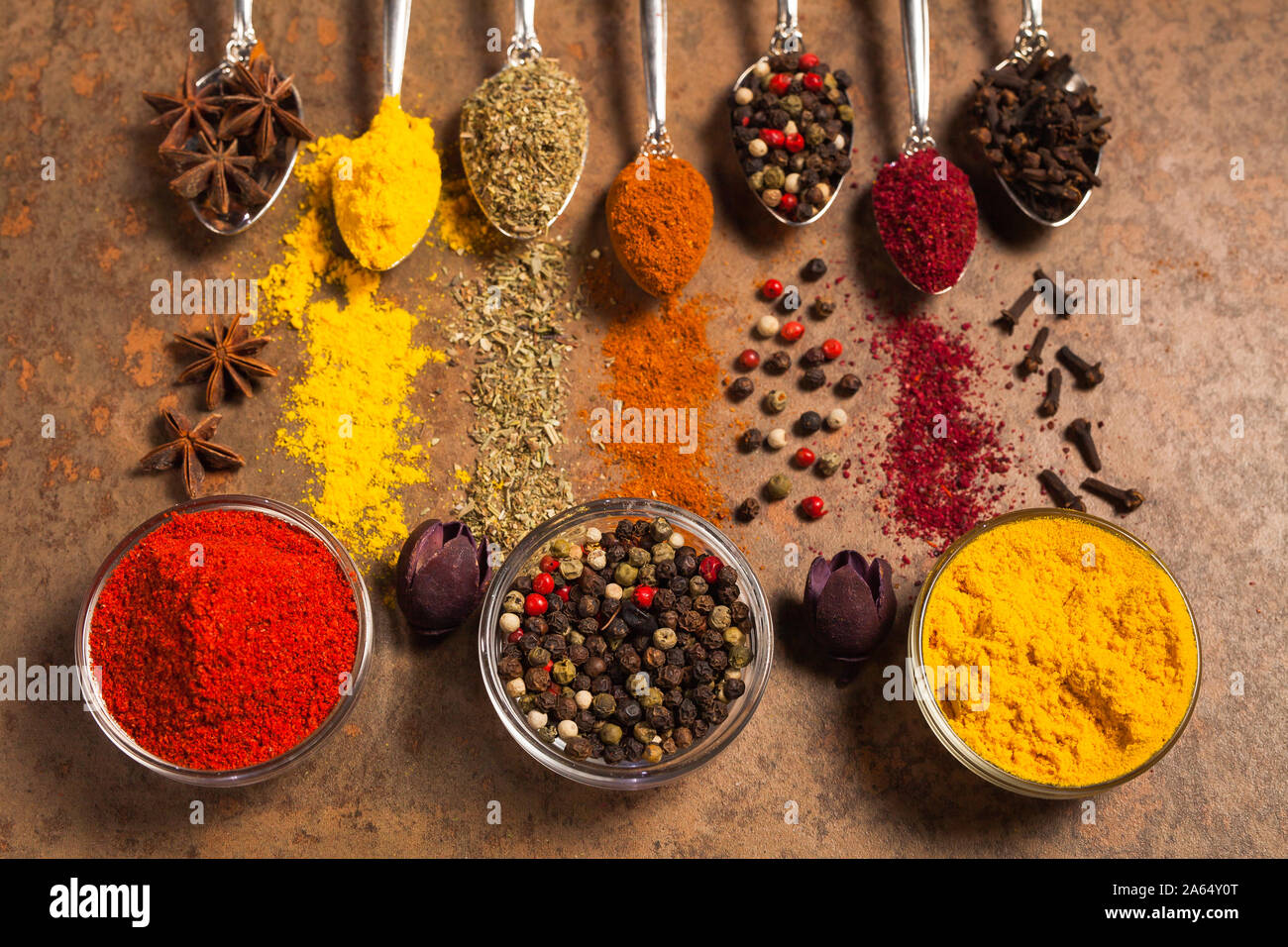 the representation of spices in the assortment in the supermarket Stock ...