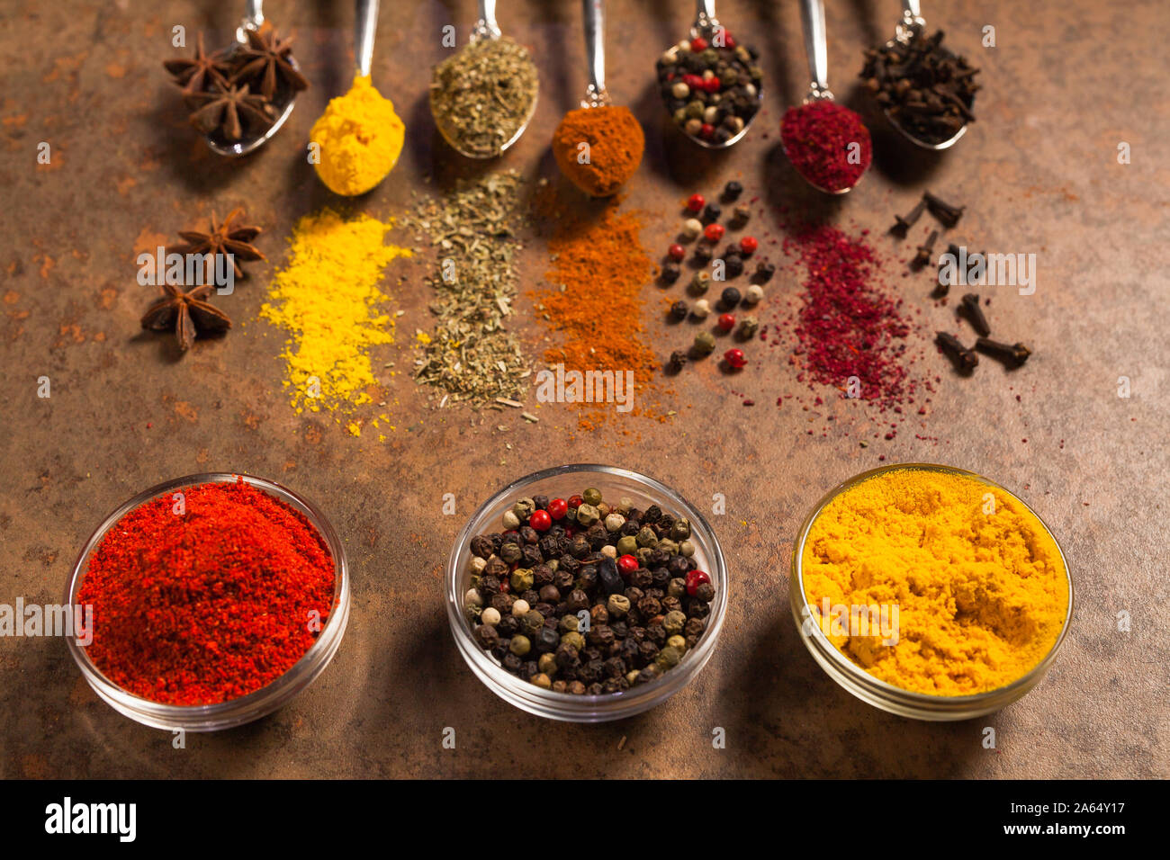 the representation of spices in the assortment in the supermarket Stock ...
