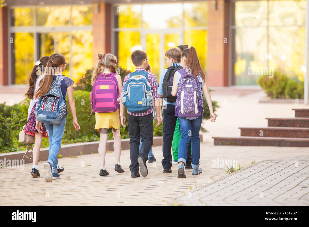 a group of children goes to college Stock Photo - Alamy