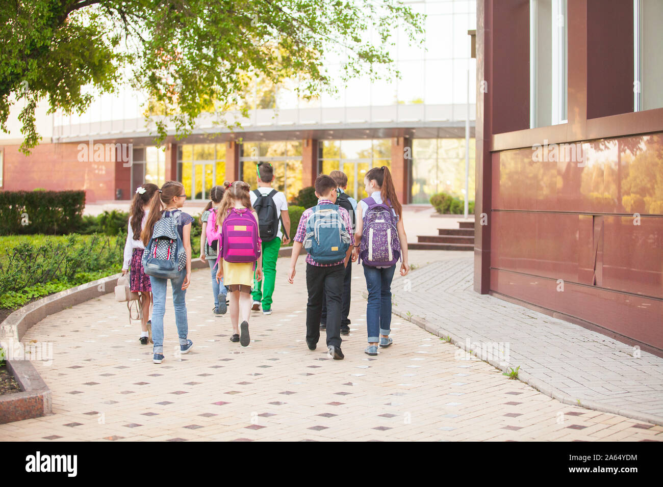 a group of children goes to college Stock Photo - Alamy