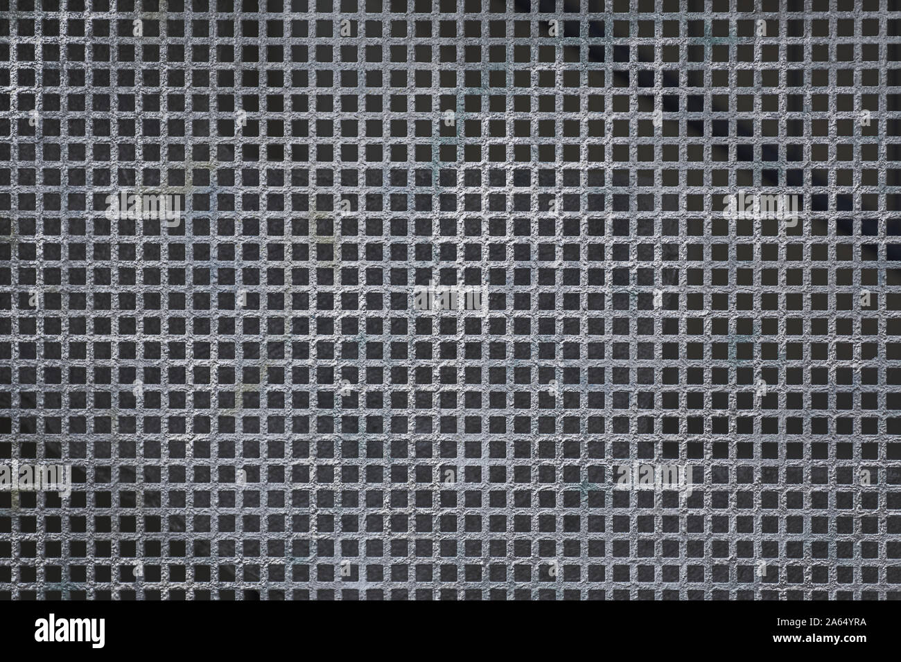 Close up background image of an iron grating, regular with a distinct ...