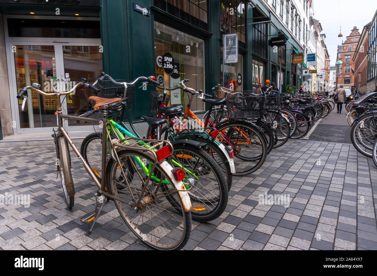 People going by bike in the city of Copenhagen. Commuters, students and ...