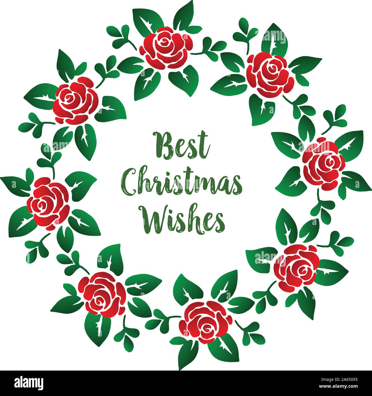 Lettering for poster design of best christmas wishes, with vintage red ...
