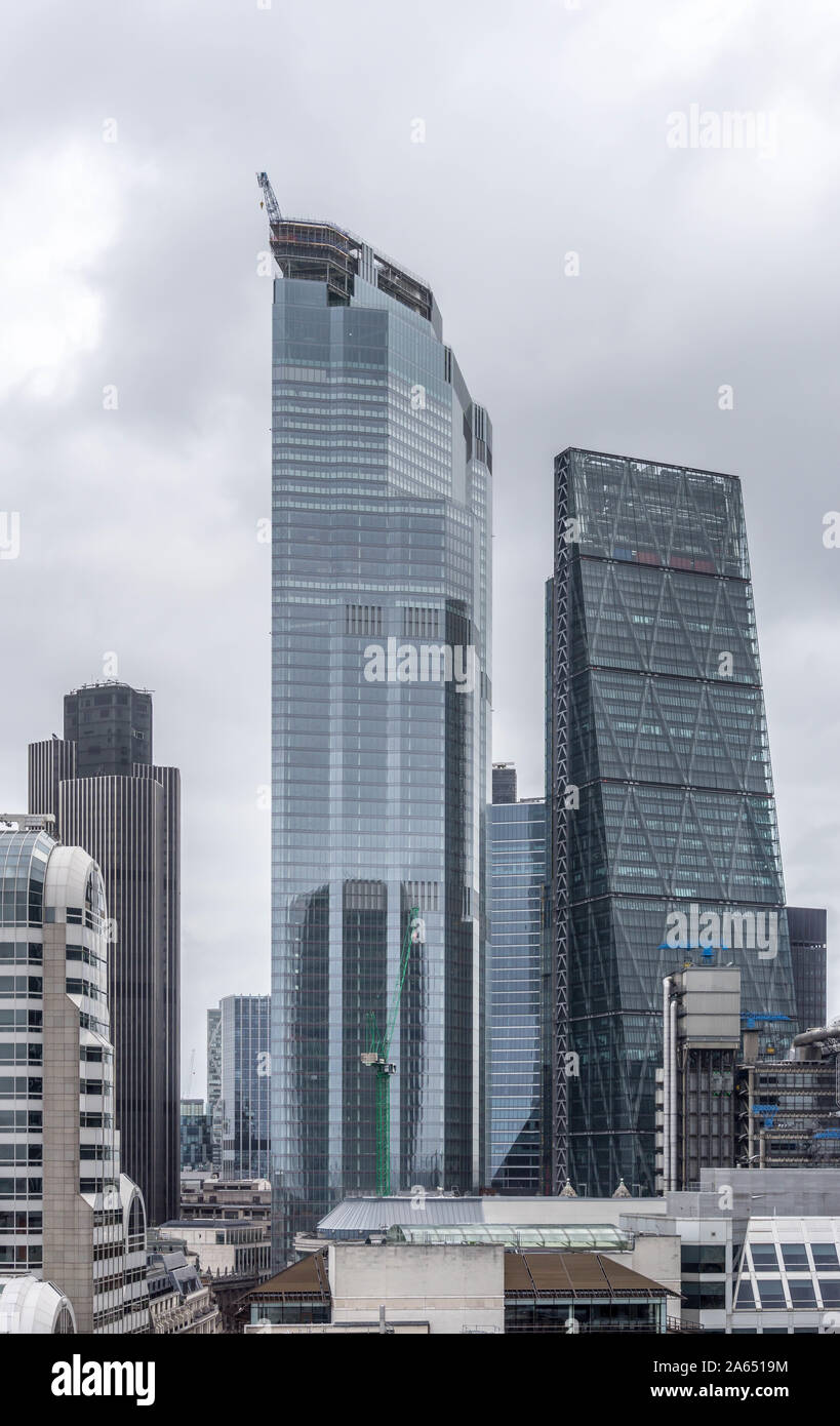 Aerial View of London from the top of Monument, London, England, UK ...
