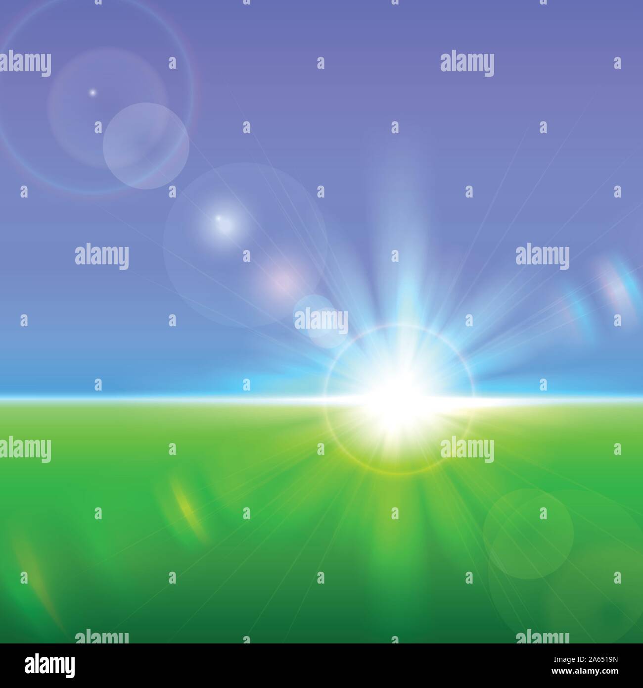 Vector sun over horizon with lens flares Stock Vector Image & Art - Alamy