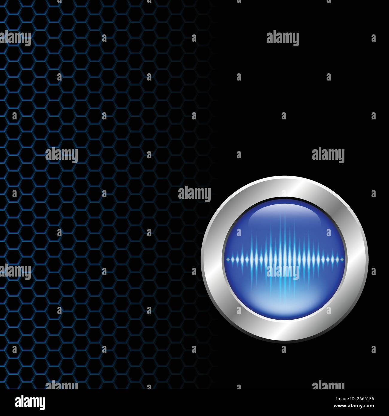 Silver button with sound wave sign Stock Vector Image & Art - Alamy