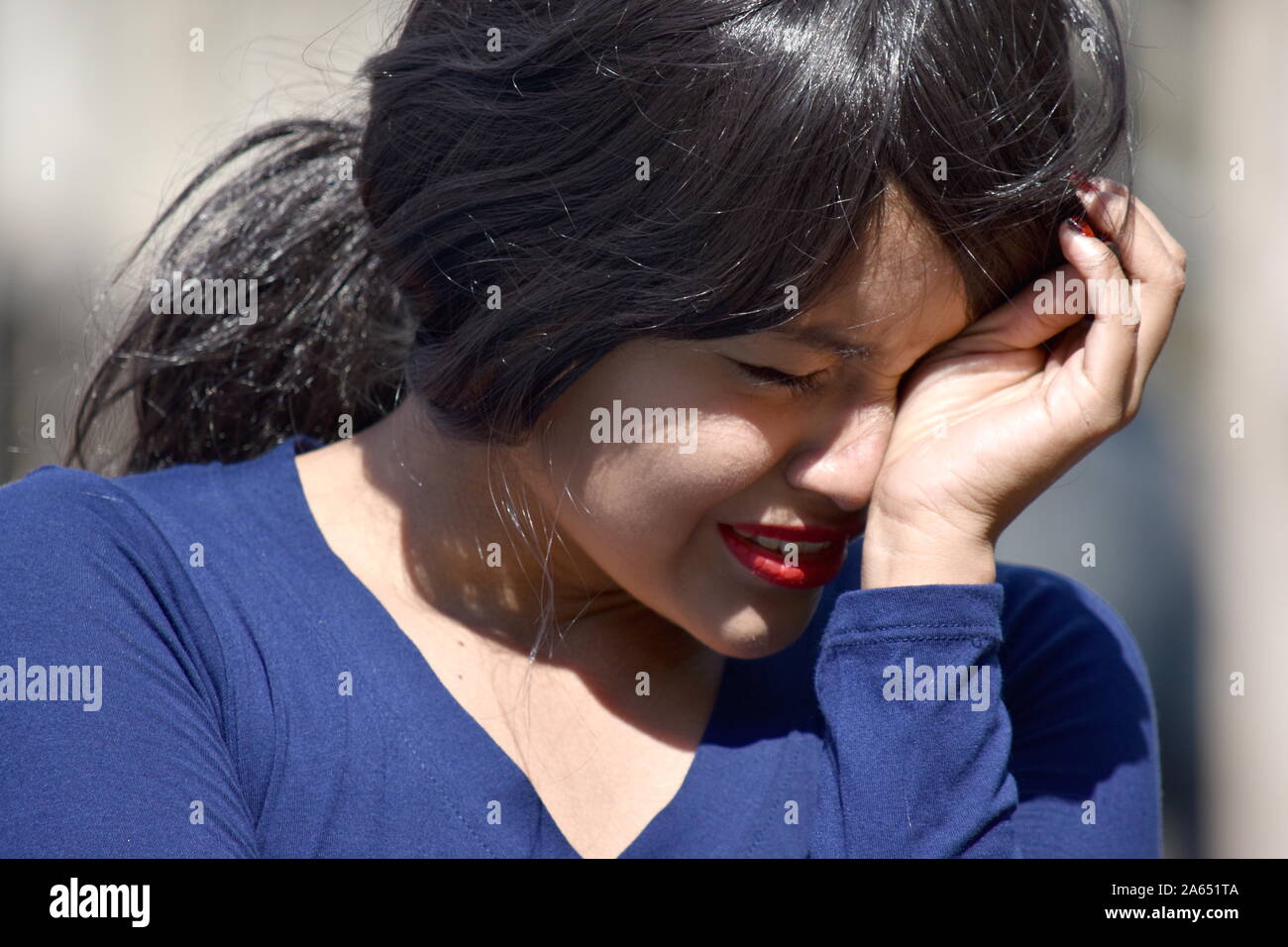 Tearful Adult Female Woman Stock Photo - Alamy