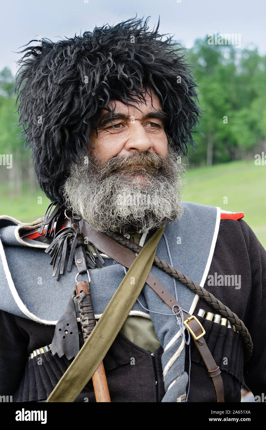 Reconstruction of the events of the Civil war in Russia, portrait of a ...