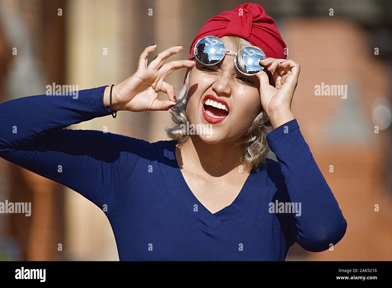 Beautiful Muslim Female And Happiness Wearing Turban Stock Photo - Alamy
