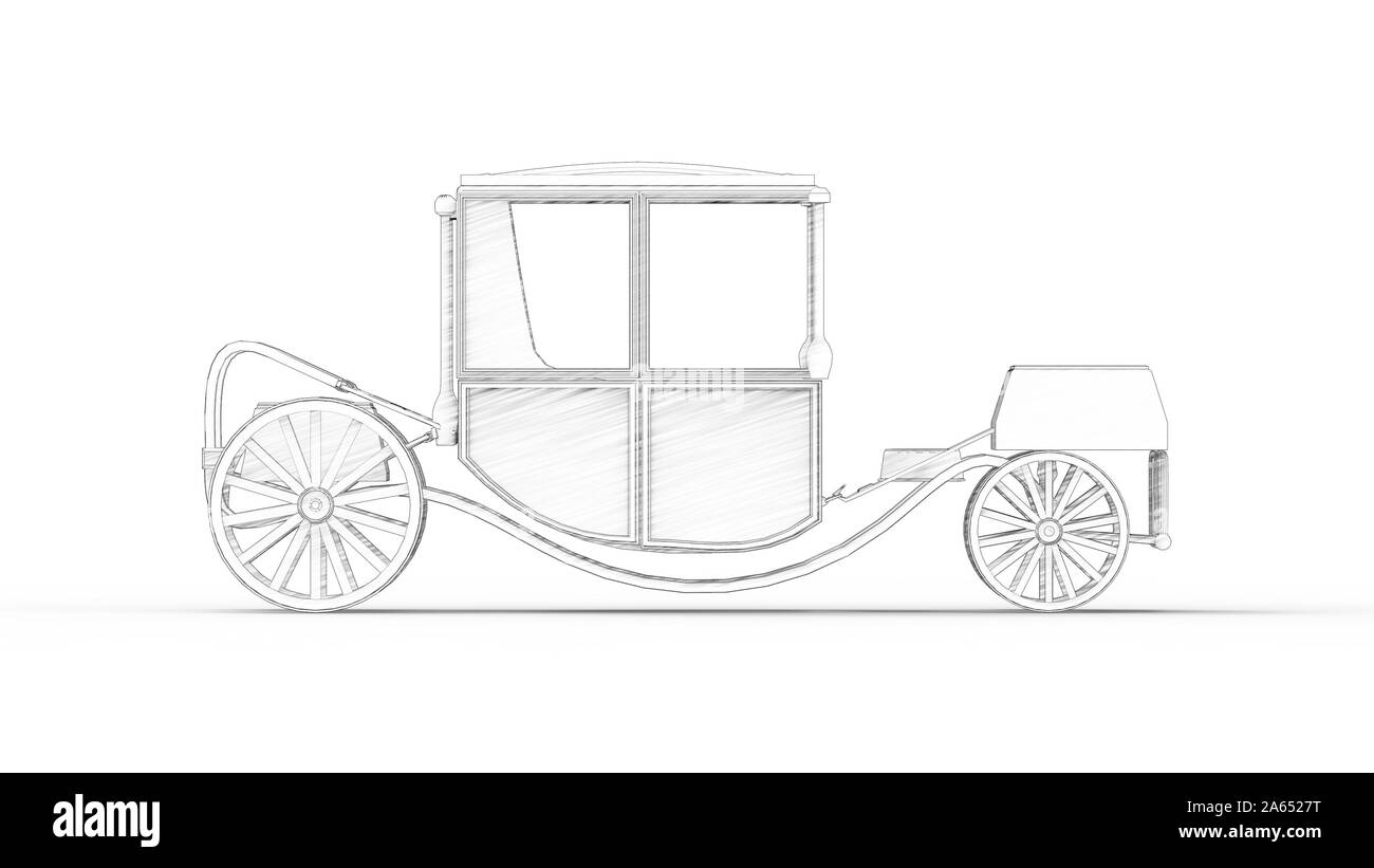 3d rendering of a carriage isolated in white studio background Stock ...