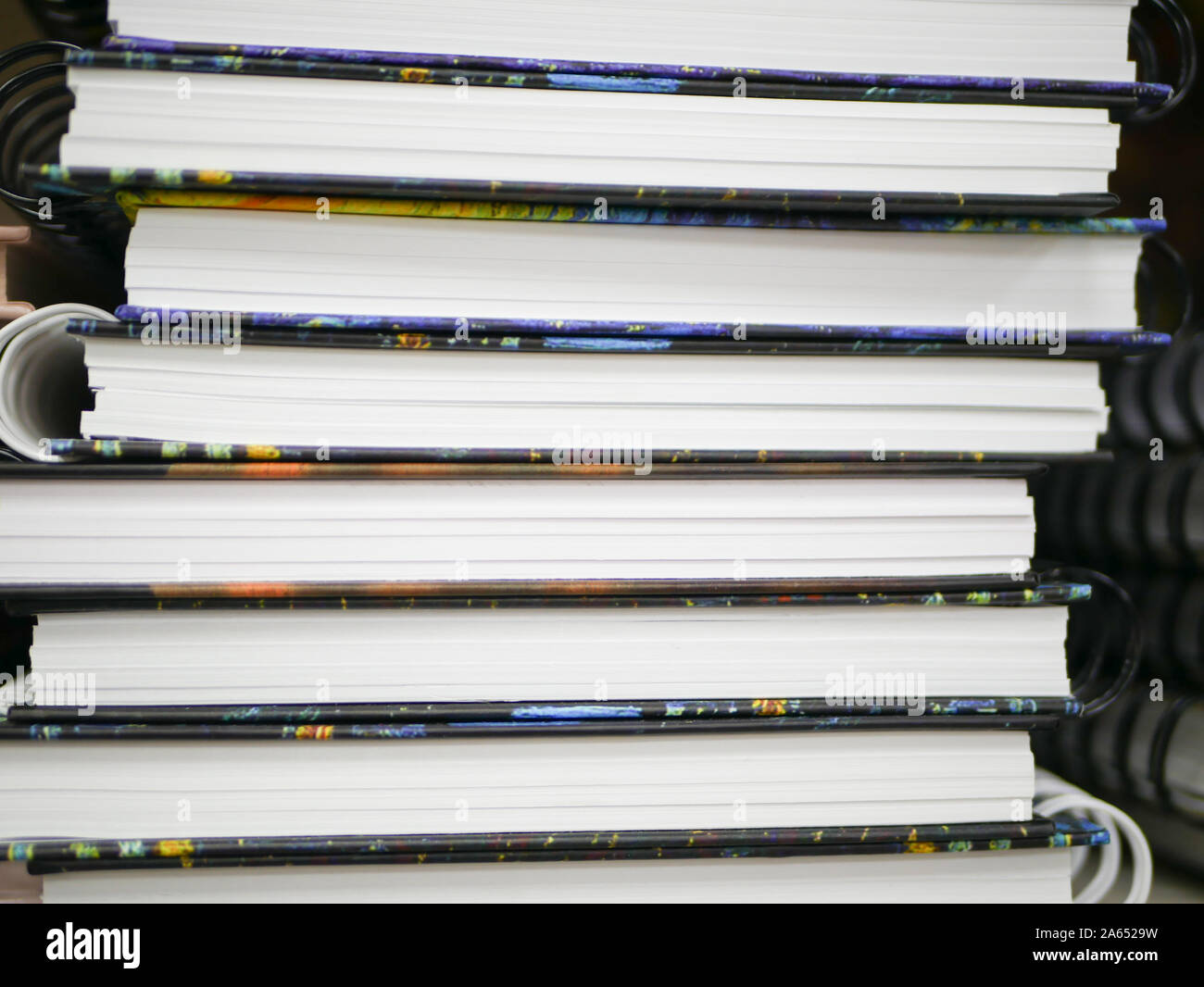 stack of notebooks. Stack of notebooks background, in office for ...