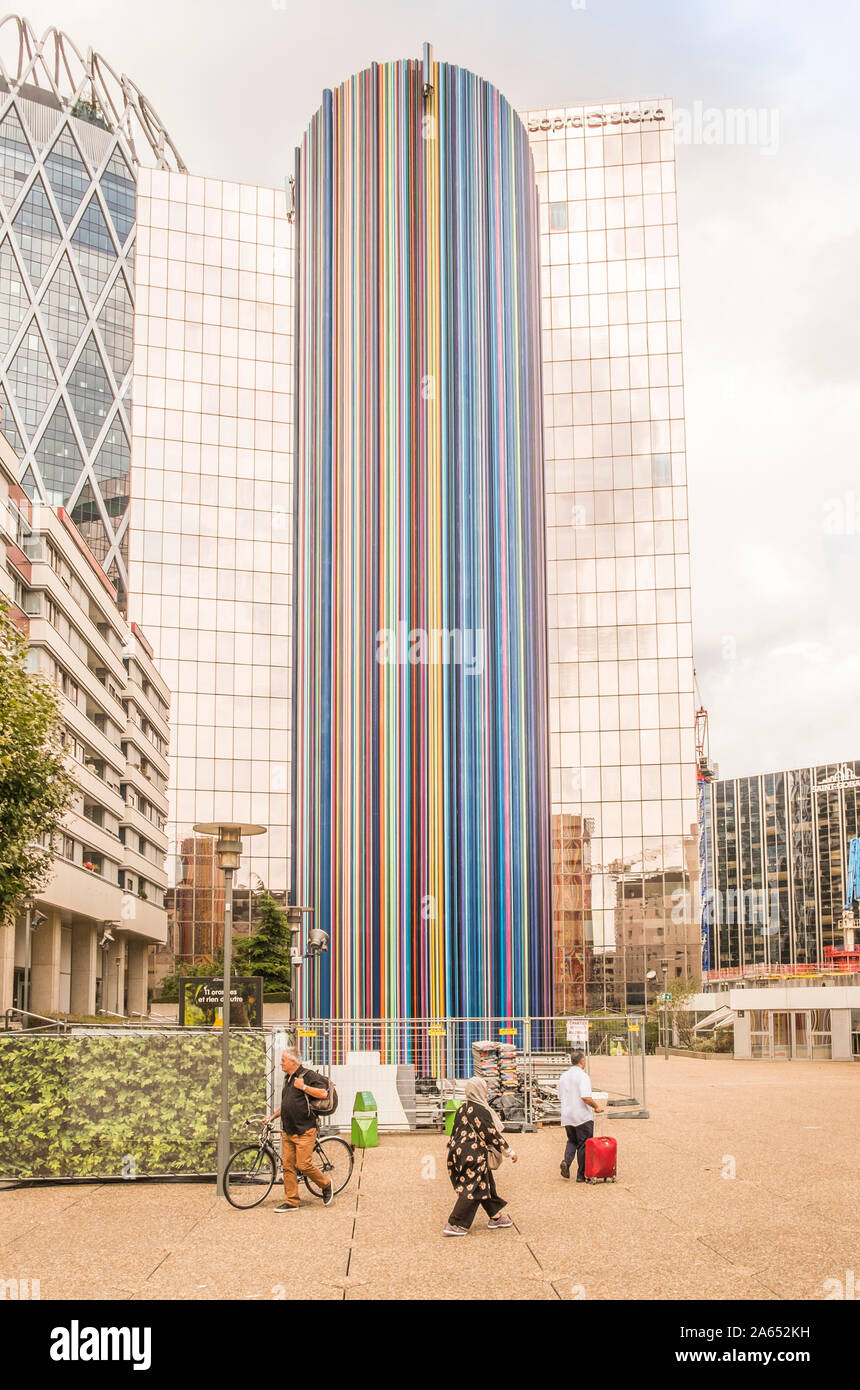 street scene in front of aeration tower called le moretti, by french ...