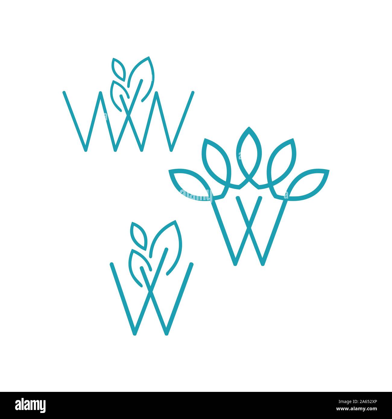Modern w monogram logo hi-res stock photography and images - Alamy