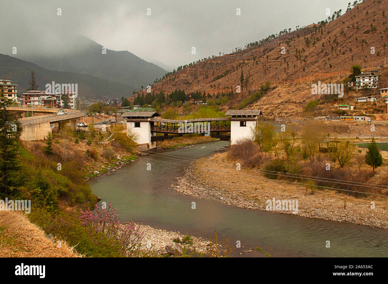 Thimphu bridge mountain nature hi-res stock photography and images - Alamy