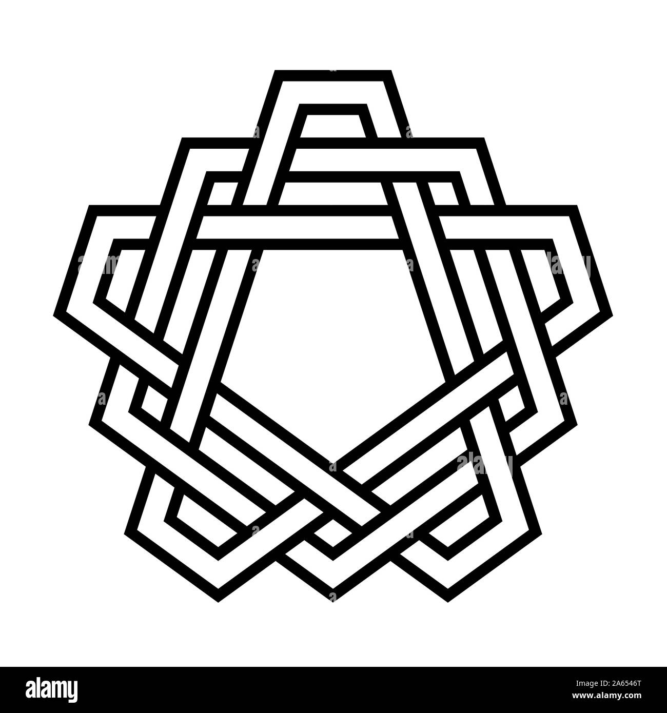 Pentagonal knot symbol illustration Stock Photo - Alamy