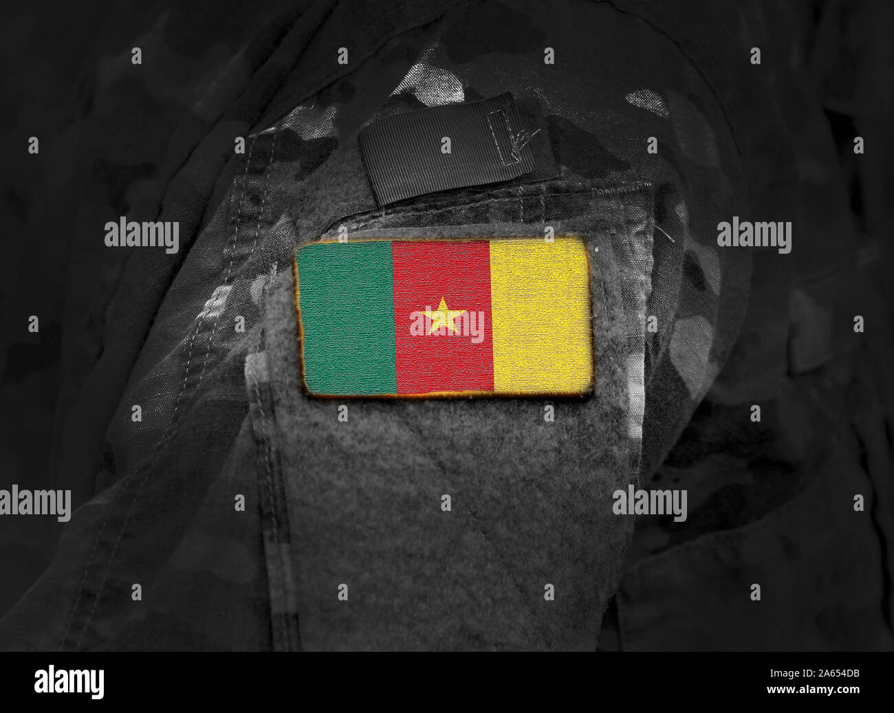 Flag of Cameroon on military uniform. Army, troops, soldiers, Africa ...
