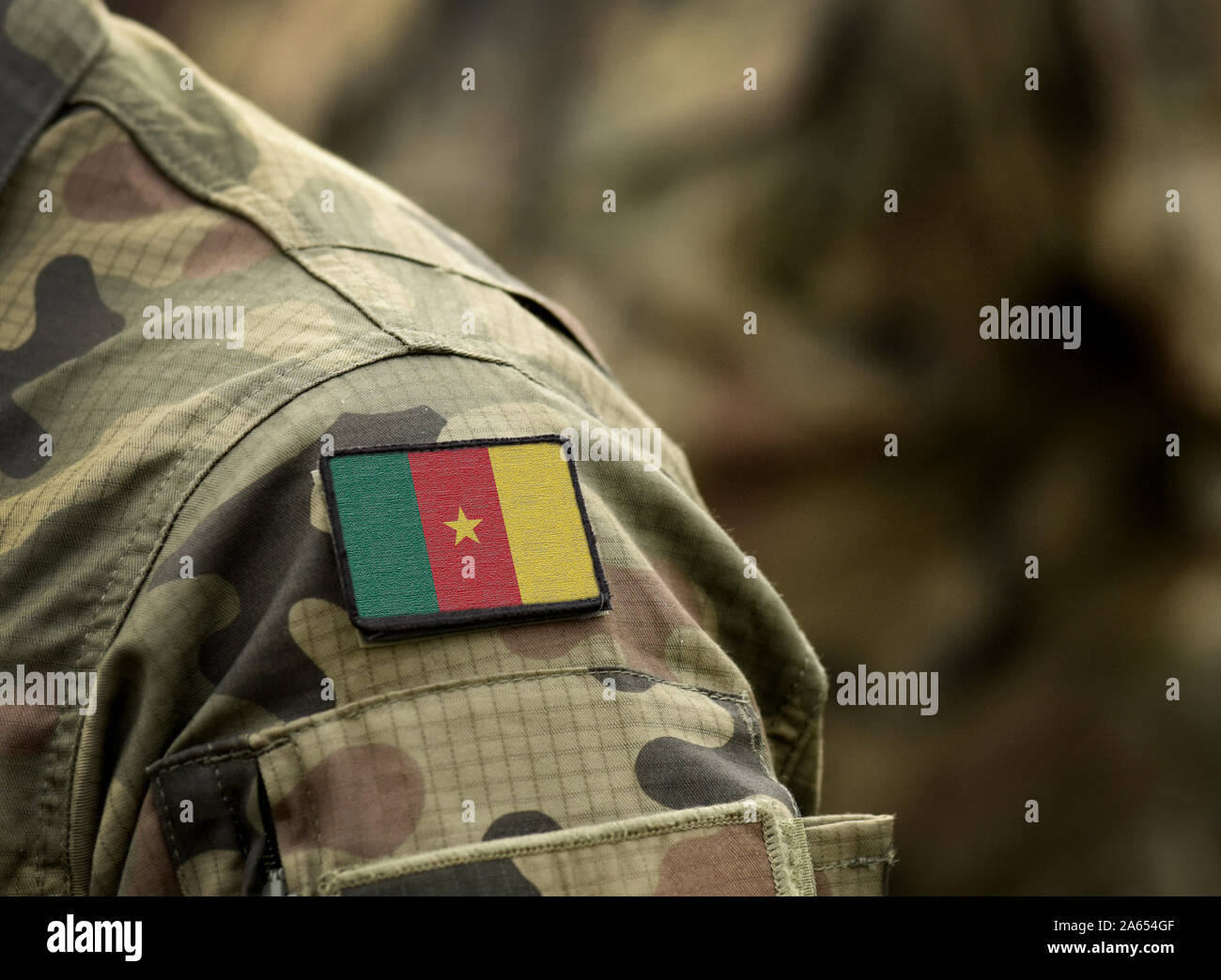 Flag of Cameroon on military uniform. Army, troops, soldiers, Africa ...