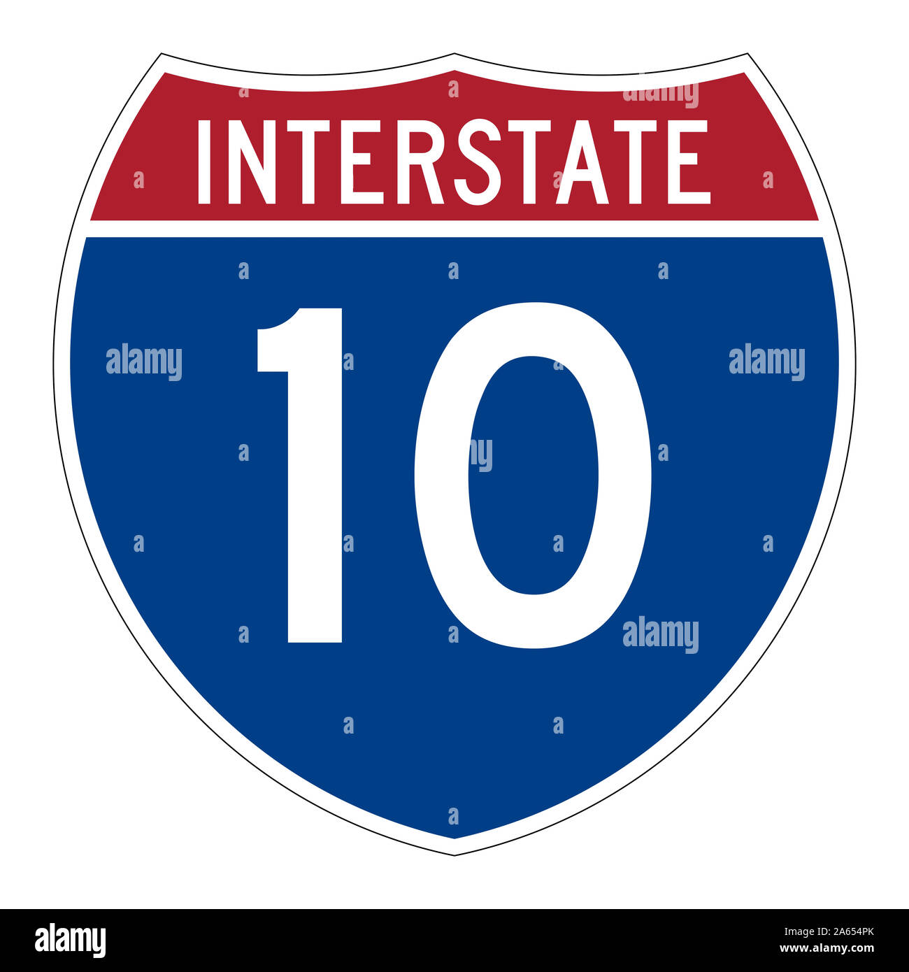 Interstate highway 10 road sign Stock Photo - Alamy