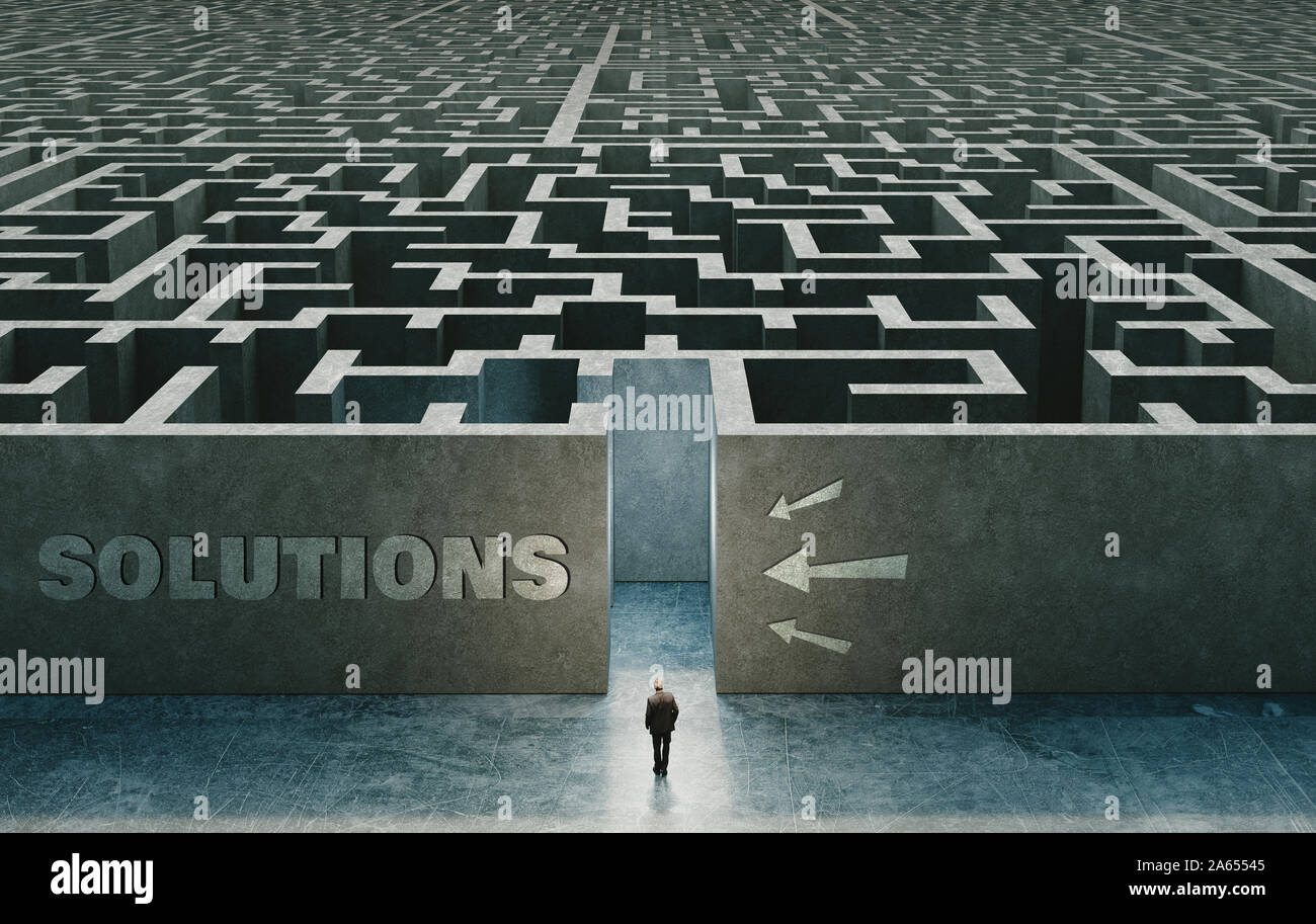 Maze game solution hi-res stock photography and images - Alamy