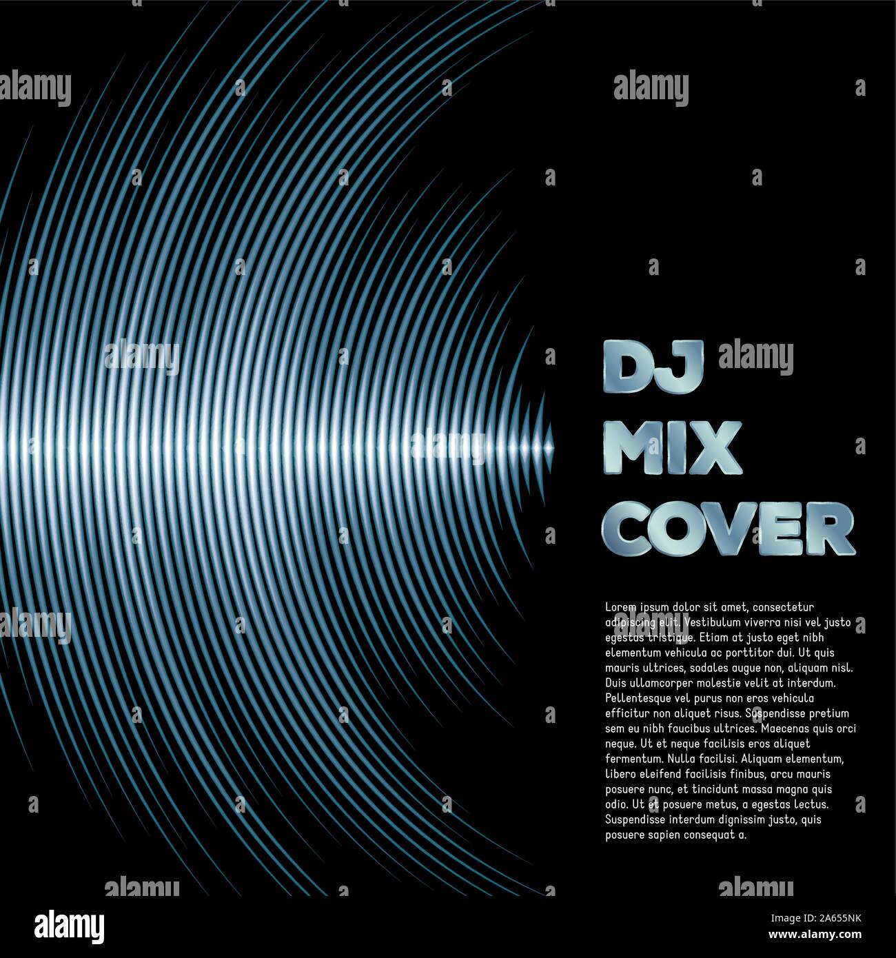 Music cover with waveform as a vinyl grooves Stock Vector Image & Art ...