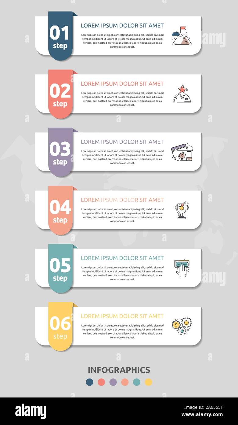 Vector infographic flat template. Rectangles for six diagrams, graph ...