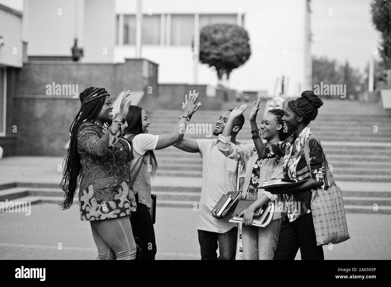 High school student friends Black and White Stock Photos & Images - Alamy